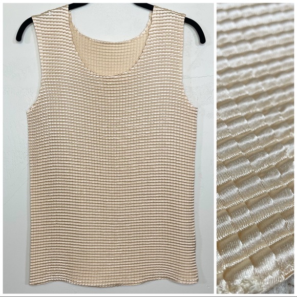 Vintage | Tops | Vintage Notations Waffle Textured Sleeveless Tank ...